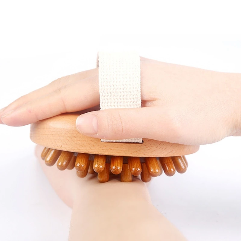 Bamboo Wooden Massager Body Brush Handheld Anti Cellulite Cleaning Brush Relieve Tense Muscles ...