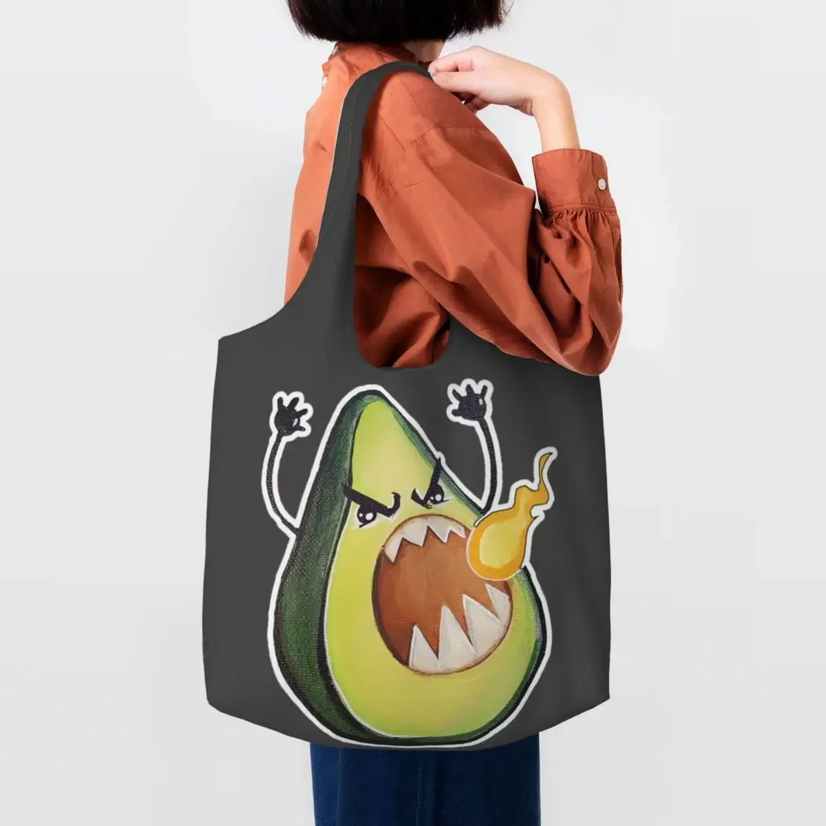 Angry-Avocado-Groceries-Tote-Shopping-Bag-Women-Cute-Fruit-Vegan-Canvas ...
