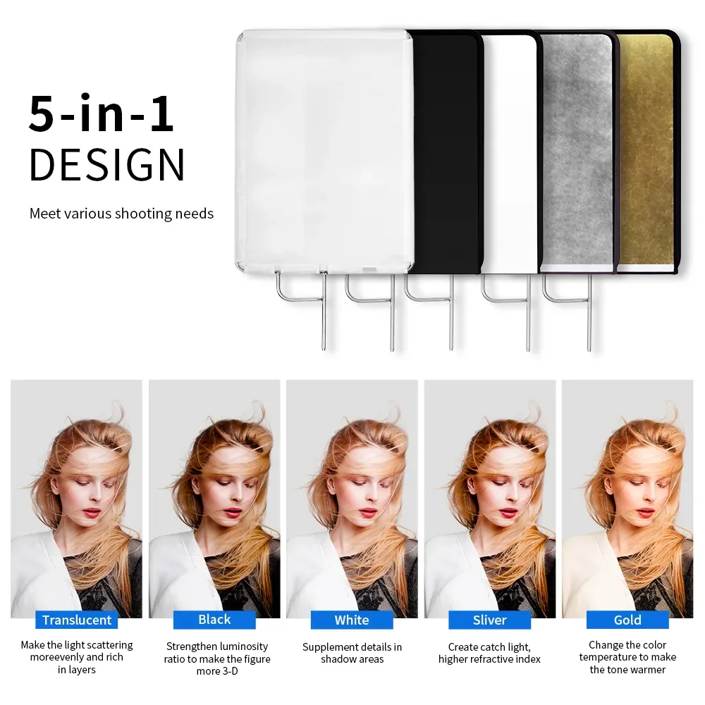 Selens-Video-Studio-75x90cm-Stainless-Steel-Flag-Panel-Reflector ...