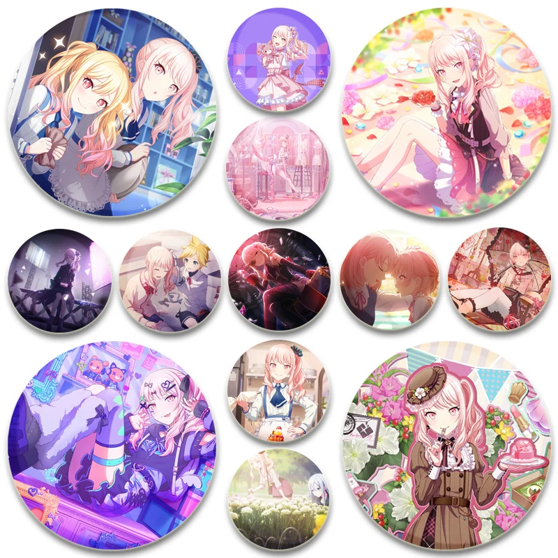 58mm Project Anime Brooches Akiyama Mizuki Cartoon Pins Round Cosplay ...