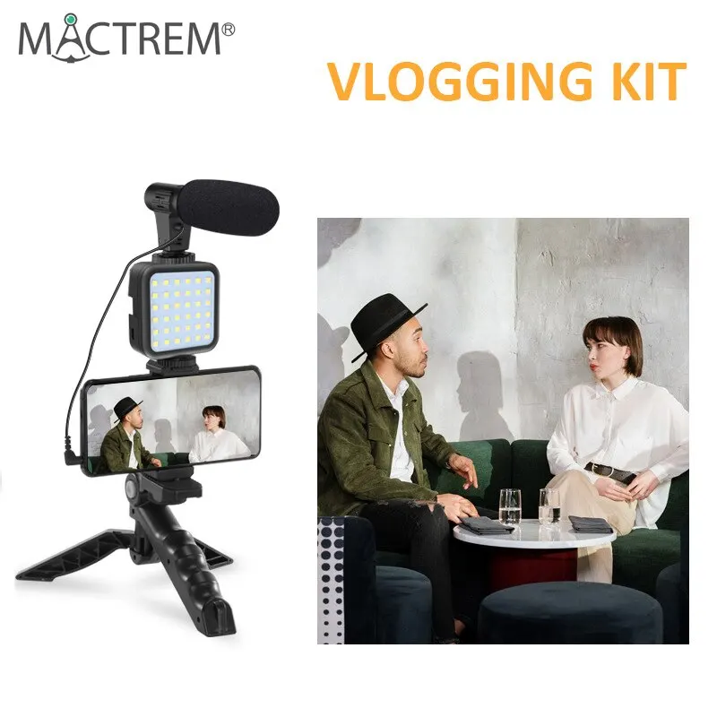 MACTREM-VLOG-Camera-Holder-Artefato-Dedicado-Mobile-Live-Streaming-Beleza-Fill-Light-Microfone ...