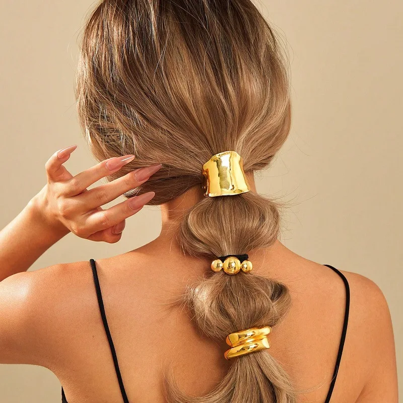 Anillo-de-pelo-liso-de-superficie-brillante-de-Metal-Retro-c-rculo-de ...