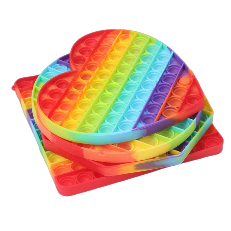 Rainbow-Square-Round-Fidget-Toys-Push-Bubble-Sensory-Toys-Big-Size-20cm ...