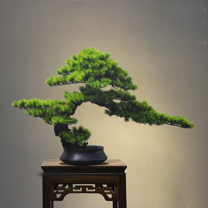 Chinese simulated welcoming pine false tree green plant bonsai hotel ...