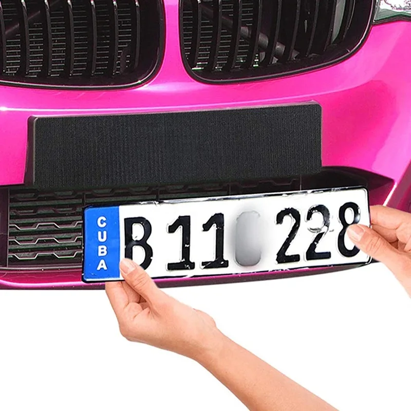 2Pcs-Set-Adhesive-License-Plate-Holder-Frameless-Black-Weather-proof ...