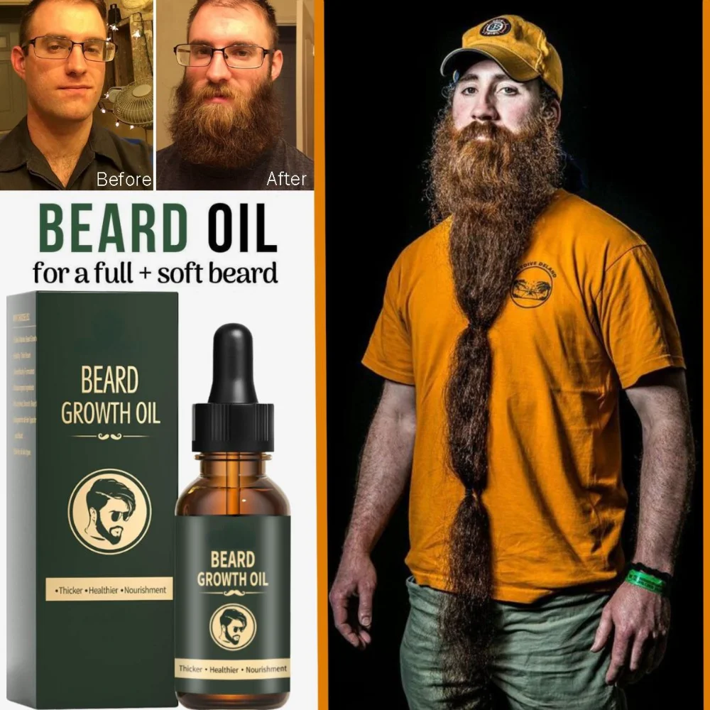 Fast-Beard-Growth-Oil-Beard-Oil-for-Men-Caffeine-Natural-Beard-Growth-Serum-Promote-Hair ...