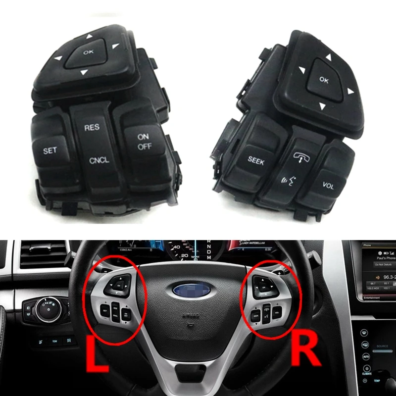Car-Steering-Wheel-Cruise-Control-Switch-Multifunction-Buttons-For-Ford ...