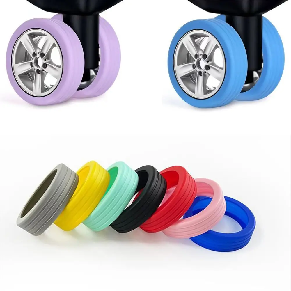 4-8PCS-Set-Silicone-Reduce-Wheel-Wear-Wheels-Protector-Travel-Luggage ...