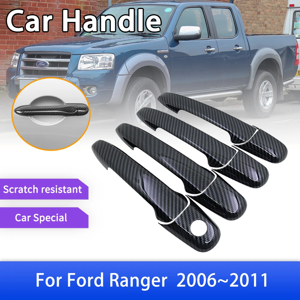 Carbon Fiber Door Handle Cover for Ford Ranger MK2 PJ PK 2006 2007 2008 ...