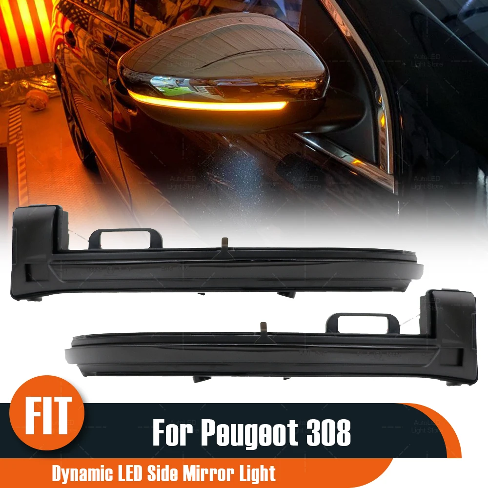 2PCS-Dynamic-Side-Mirror-Blinker-Light-For-Peugeot-308-2013-2019-LED ...