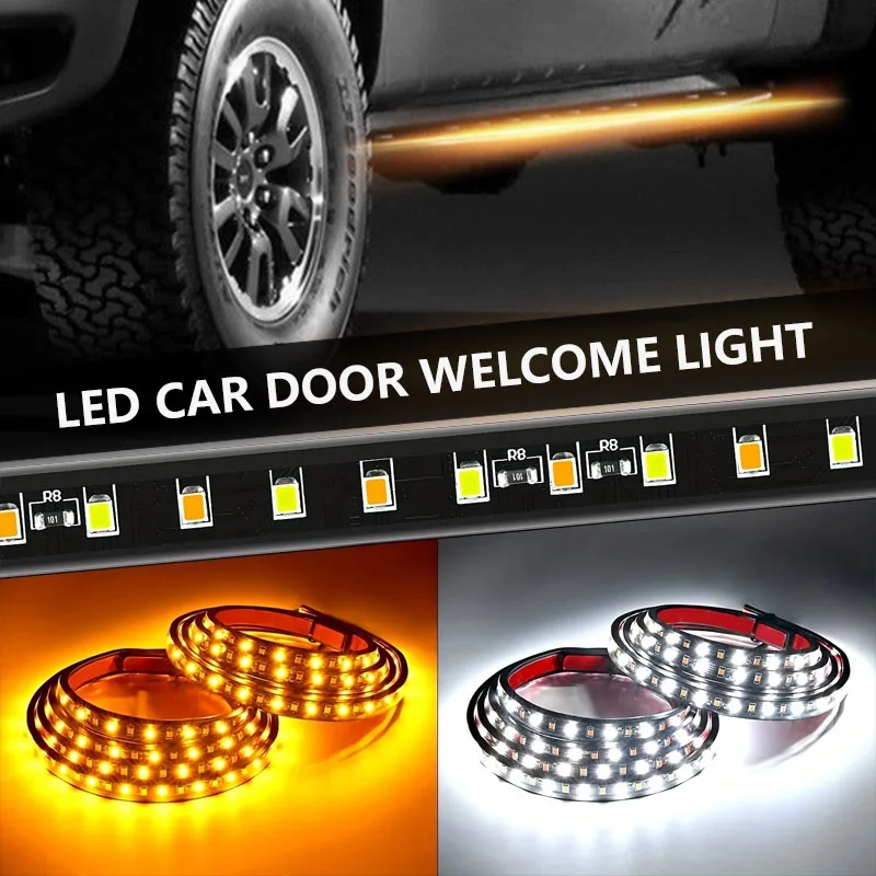 2PCS Truck Car Warning Light Strip 12V Emergency Strobe Side Step Light ...
