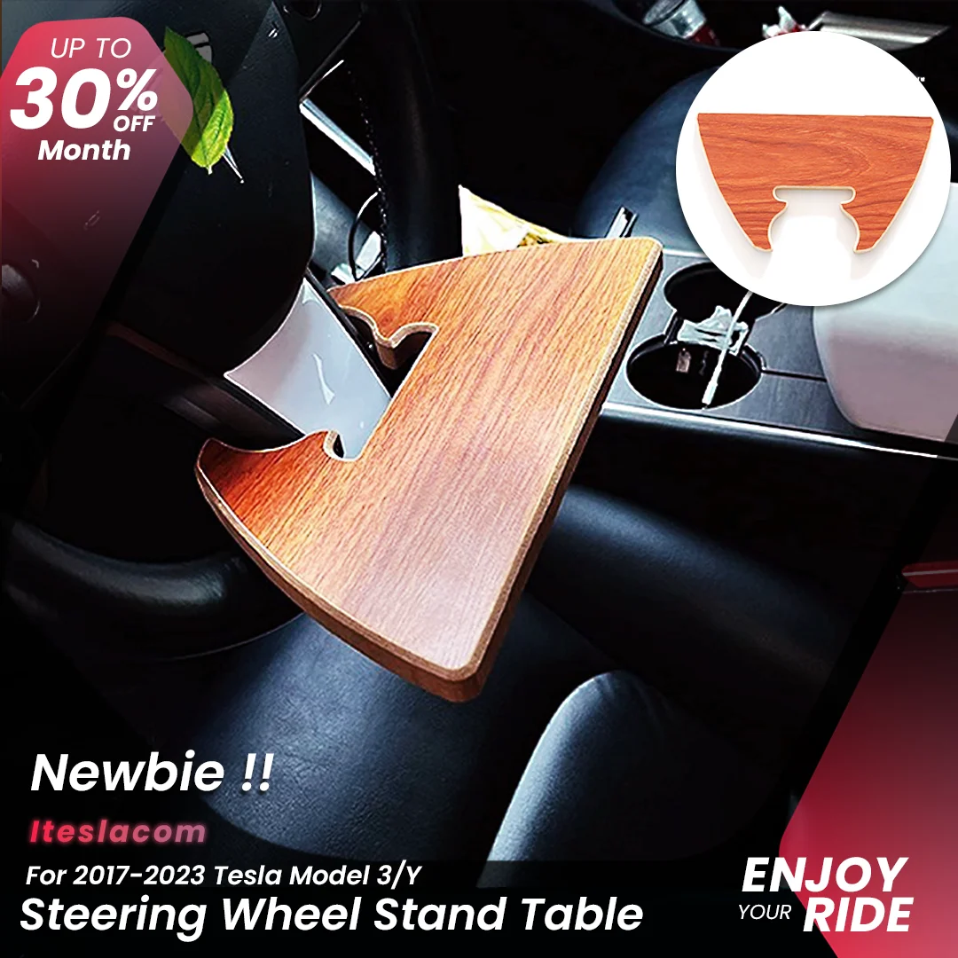 Model Y Portable Wood Grain table For Tesla Model 3 2017-2023 Laptop ...