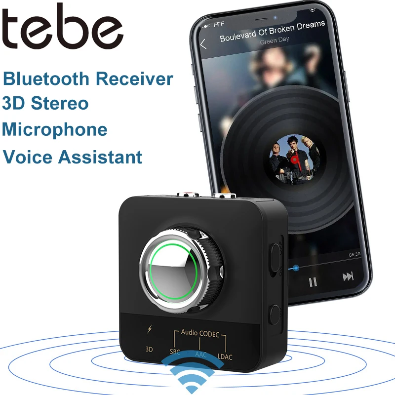 Tebe Bluetooth 5.0 Receiver Audio 3.5mm Aux Rca Wireless 3d Stereo ...