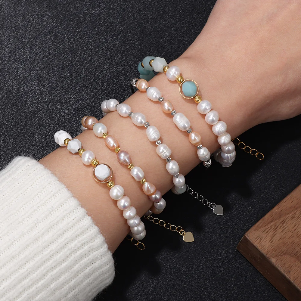 Elegant-Freshwater-Pearl-Bracelet-Women-Baroque-Natural-Pearl-Beads ...