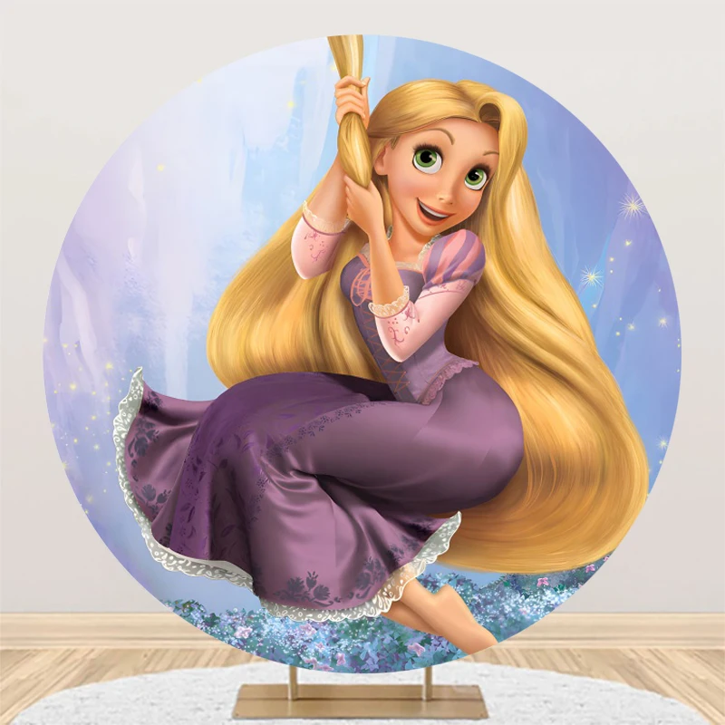 Disney-Princess-Tangled-Rapunzel-Round-Backdrop-For-Girl-Baby-Birthday ...