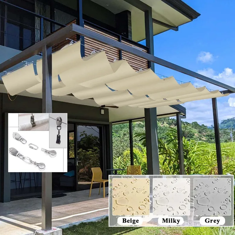 Outdoor-Retractable-Rainproof-Wave-Telescopic-Sunshade-Sail-Balcony ...