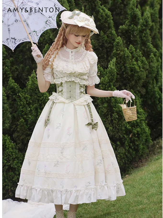 French-Temperament-Princess-Dress-for-Women-Pastoral-Sweet-Cute-Printed ...