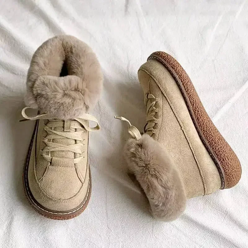Botas-De-nieve-c-lidas-para-Mujer-botines-planos-informales-con ...