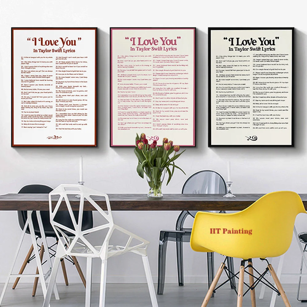 Retro-Music-Quotes-Canvas-Painting-I-Love-You-In-Taylor-Swift-Lyrics ...