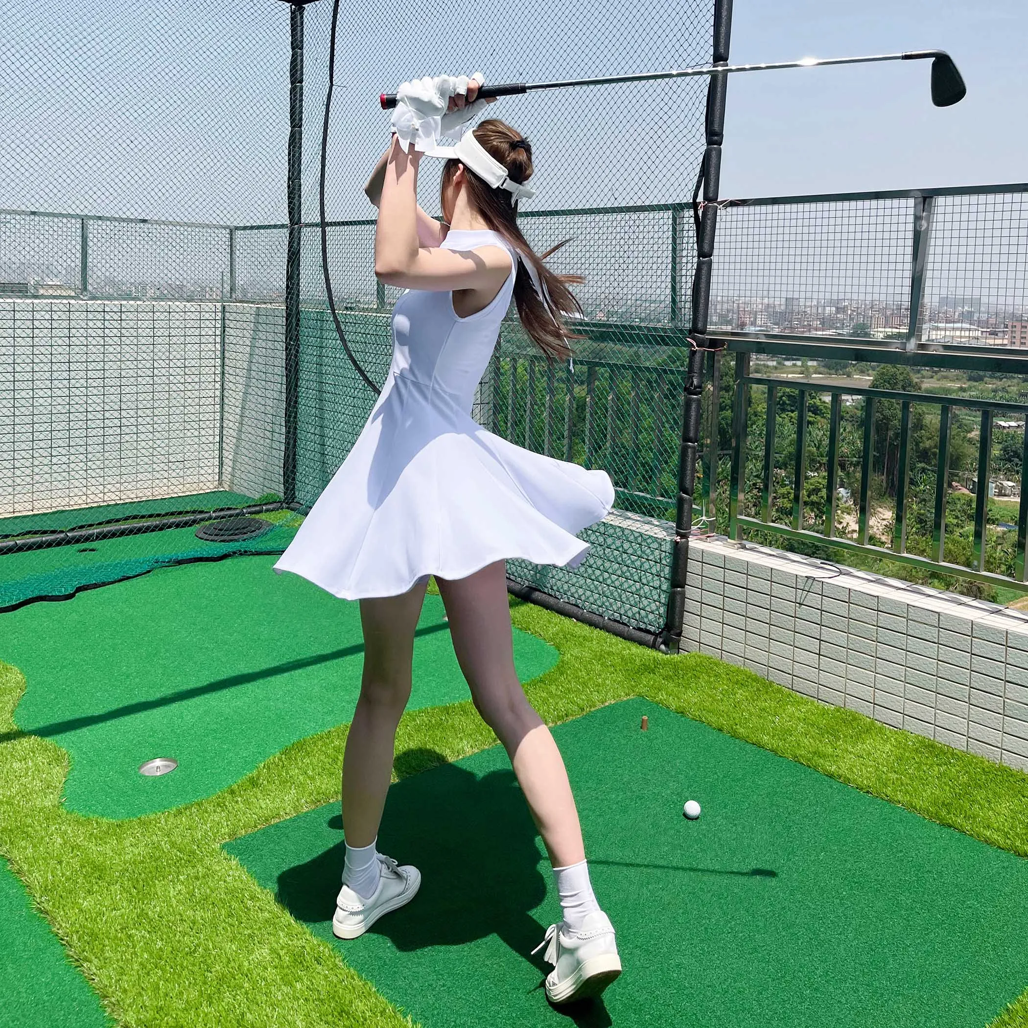 Summer-Golf-Women-s-Dress-Short-Skirt-Set-Sleeveless-Polo-Shirt-Dresses ...