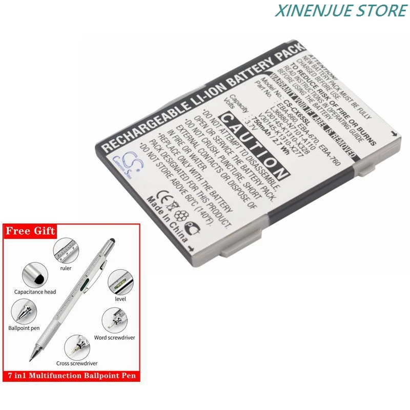 CS Battery 750mAh EBA-760,EBA-770 for Siemens CF75,CFX65,CT66,CT72,CT75 ...