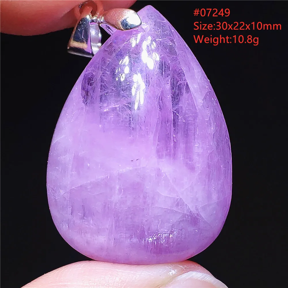 Colar-de-Pingente-Kunzite-Roxo-Natural-para-Mulher-Olho-de-Gato-Gota-D ...