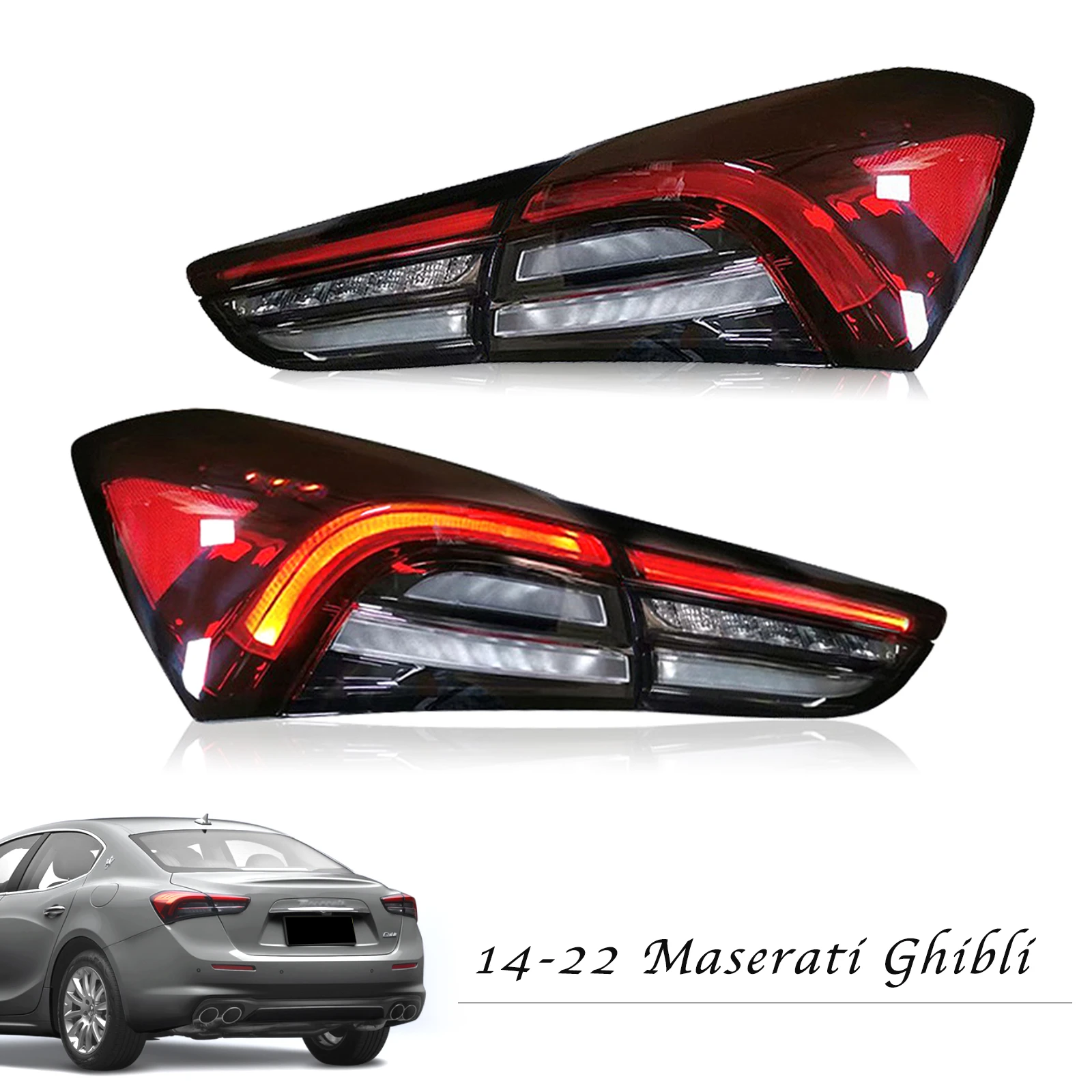 Led Tail Lamps For Maserati Ghibli 2014-2022 Upgrade Rear Tail Lights ...