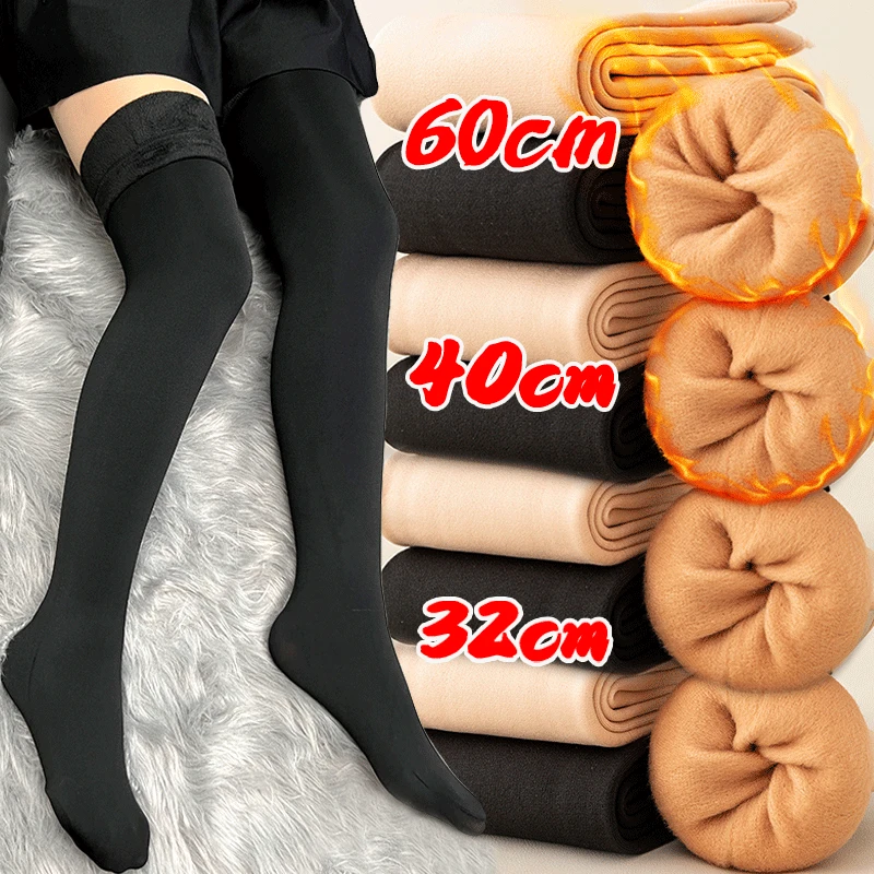 Winter-Thicken-Velvet-Over-Knee-Socks-Women-Warm-Thigh-High-Long-Socks-Skin-Black-Plush ...