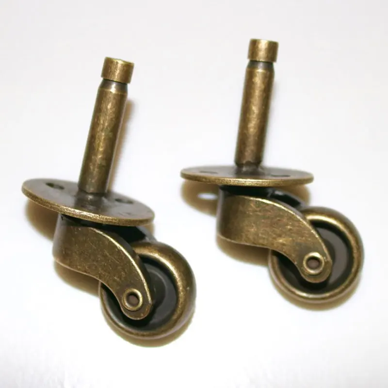 2 PCS/Lot Wheel D:25MM Old Bronze Alloy Universal Screw Rod Casters ...