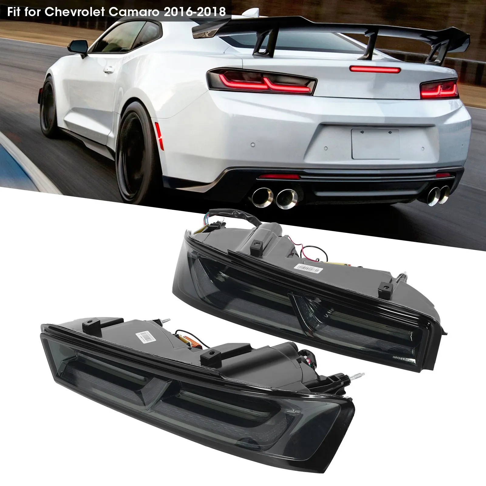 VLAND-Full-LED-Dynamic-Tail-Lights-Smoked-Lens-For-Chevrolet-Camaro ...