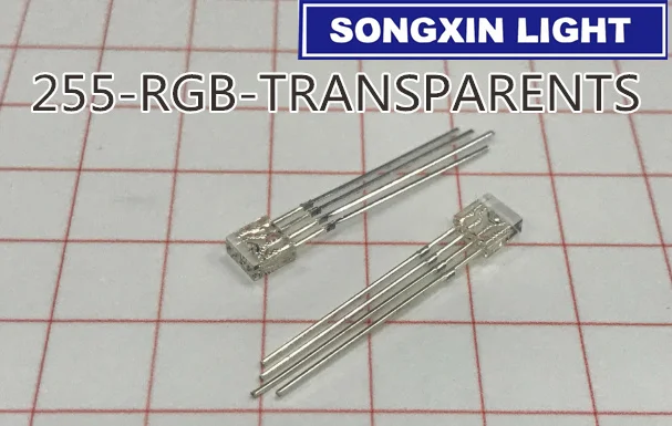 50pcs RGB 255 Rectangular LED Diodes Clear LED Brightness Cathode ...