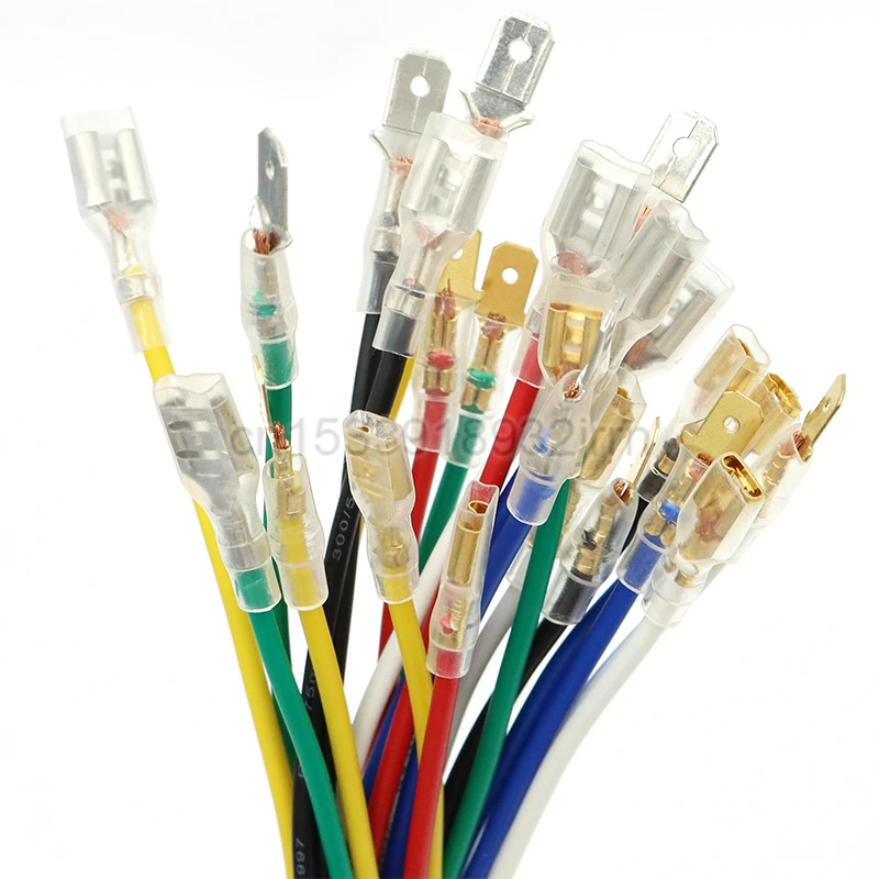 10PCS-2-8mm-4-8mm-6-3mm-Tinned-Male-Female-Spade-Quick-Splice-Crimp ...