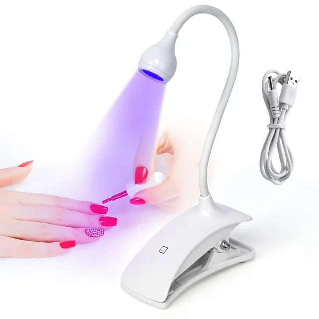 Led Nail Lights Dryer Ultraviolet UV Lamp Mini Flexible Clip-On Desk ...