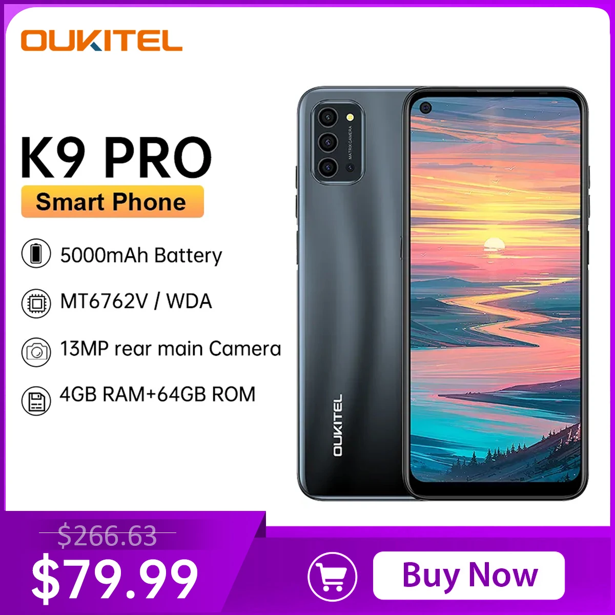 Kitel 携帯電話k9Pro,6.95インチ画面,スマートフォン4Gb 64Gb,5000mah,Android 9.0,携帯電話,13mカメラ,販売| | - AliExpress