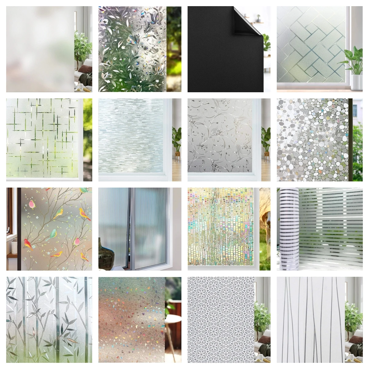 Wide-75-90-Cm-Frosted-Window-Privacy-Film-Non-Adhesive-Window-Glass ...