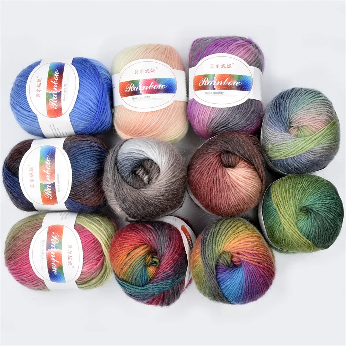 50g-Rainbow-Soft-Yarn-70-Australian-wool-30-Nylon-Gradient-Multi-Color ...