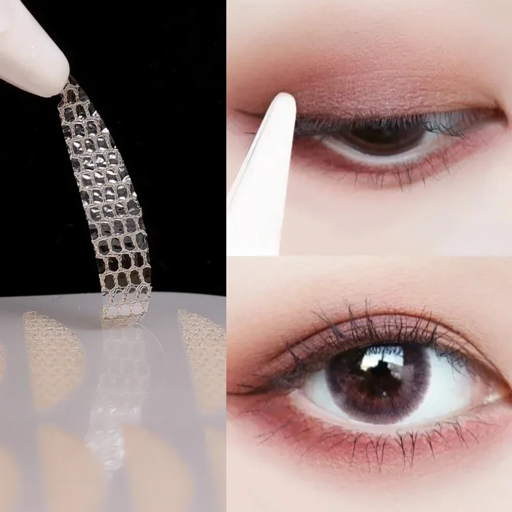 Double Eyelid Stickers Lace Mesh Invisible Waterproof Eyelid Tape Sticker Clear Stripe Self adhesive Natural Eye Makeup Tools AliExpress
