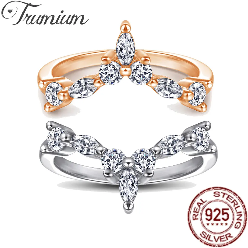 Trumium-100-S925-Sterling-Silver-Crown-Bridal-Rings-for-Wedding ...
