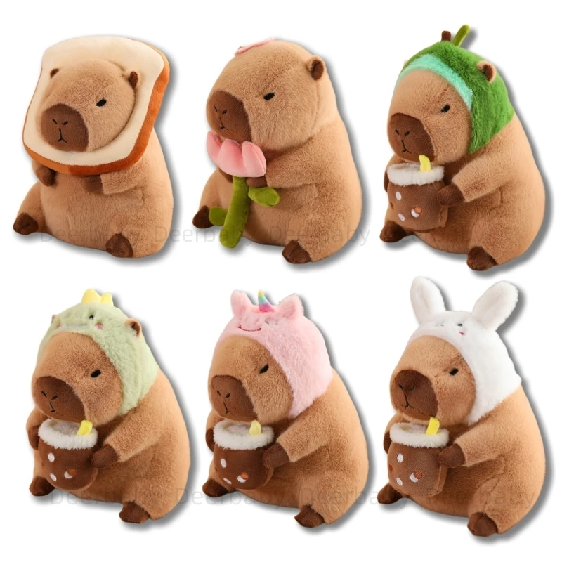 Juguete-de-peluche-Kawaii-Capybara-que-lleva-flores-tostadas-dinosaurio ...