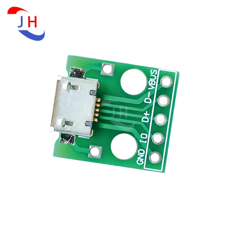 5PCS-MICRO-USB-To-DIP-Adapter-5pin-Female-Connector-B-Type-PCB ...