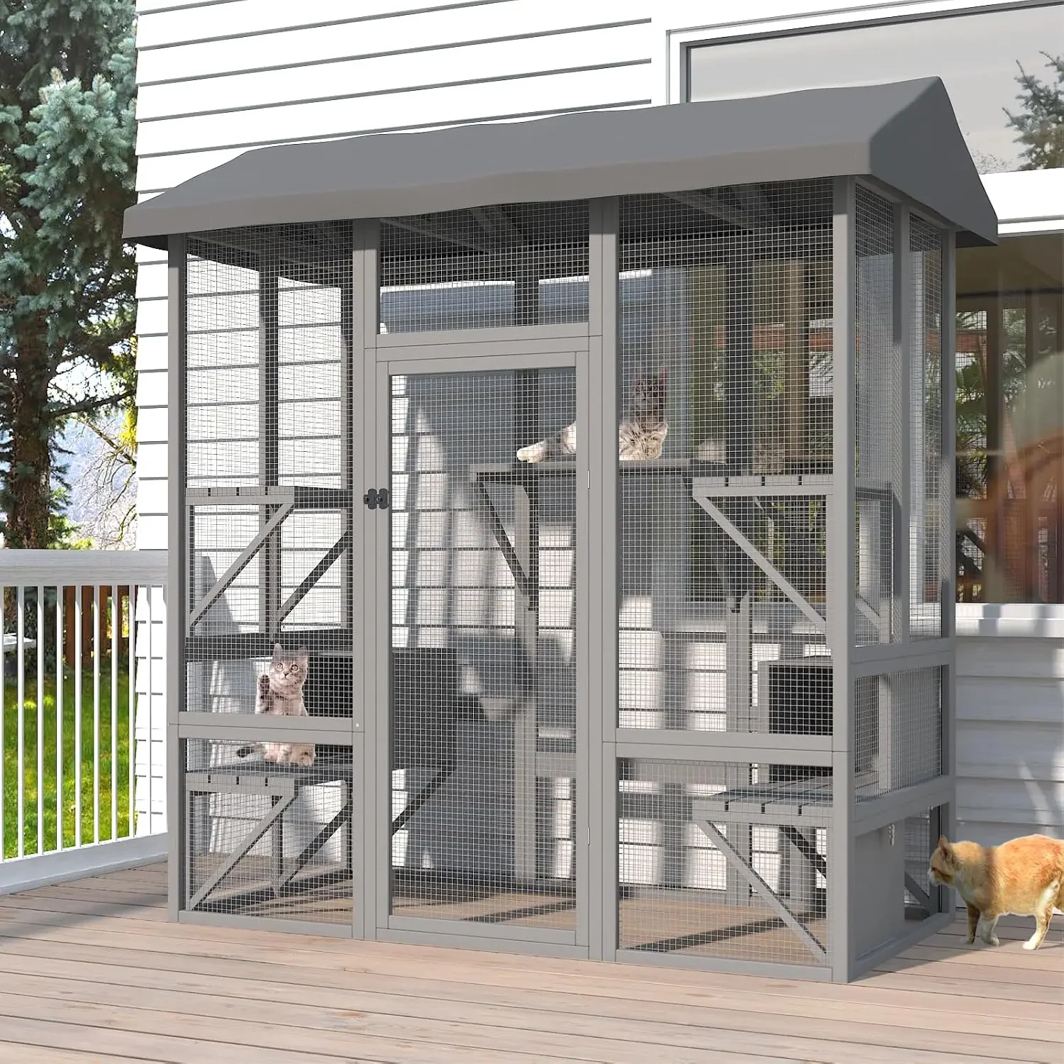 Catio-Outdoor-Cat-Enclosure-Large-Cat-House-for-Mulitiple-Cats-Walk-in ...