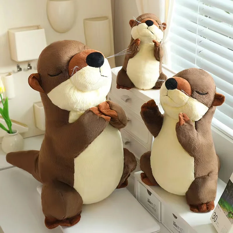 15-20-35cm-Cute-Cartoon-Praying-Otter-Plush-Toy-Soft-Suffed-Lovely ...