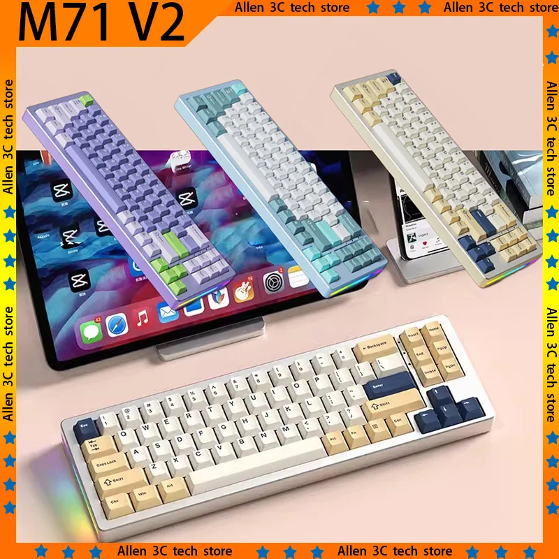Xinmeng-M71-V2-Mechanical-Keyboard-Wireless-Bluetooth-Three-Mode ...