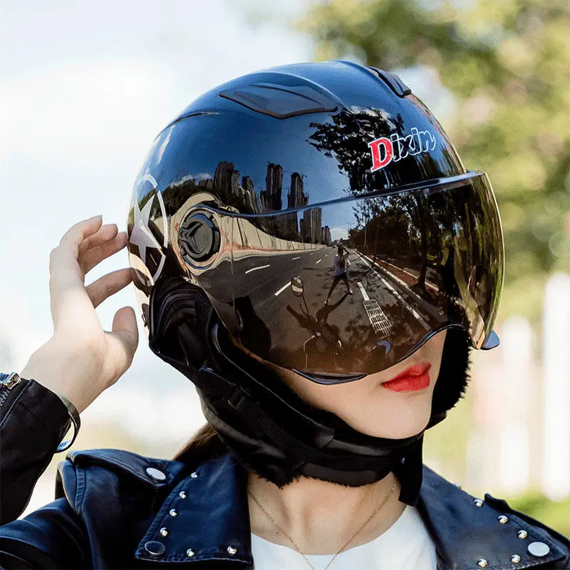 Motorcycle Helmet Scooter Bike Open Face Half Baseball Cap Anti UV ...
