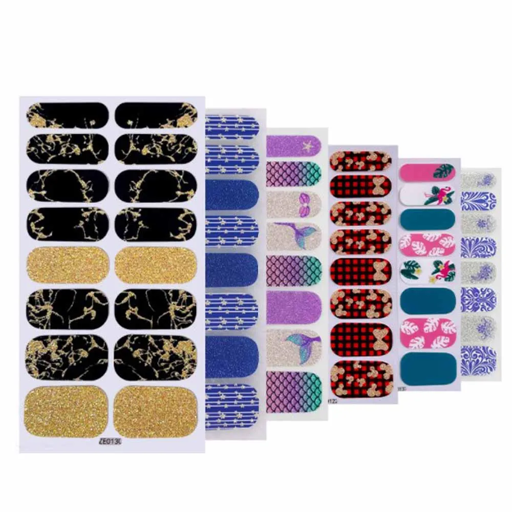 French Full Cover Fake Nail Stickers Diy Manicure Nail Art Beauty Tools ...