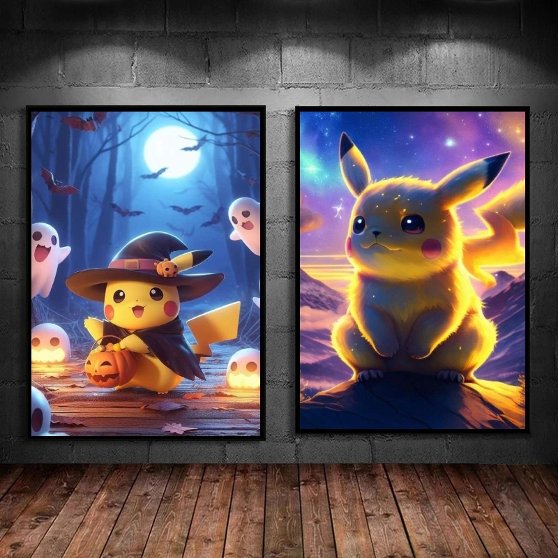 Canvas-Prints-Modular-Painting-Friends-Pokemon-Pikachu-Decoration ...