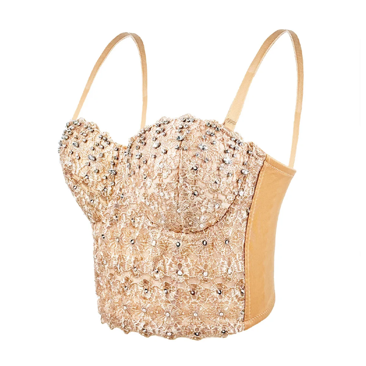 Fashion Sexy Women Bra Black Red Evening Club Disco Bright Diamond ...