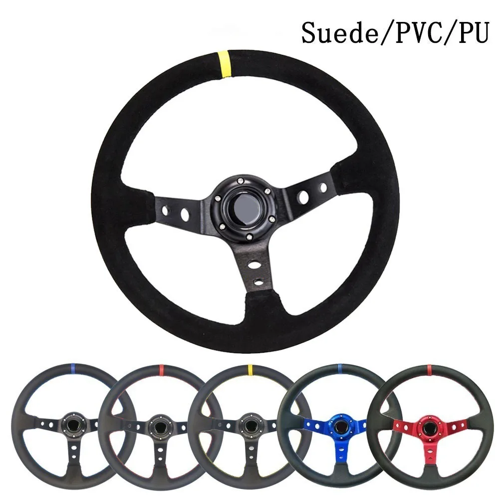 Universal 350MM Suede Steering Wheel Leather Steering Wheel Drift ...