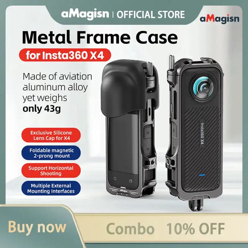aMagisn-Metal-Frame-Case-for-Insta360-X4-Aluminum-Alloy-Protective-Cage ...