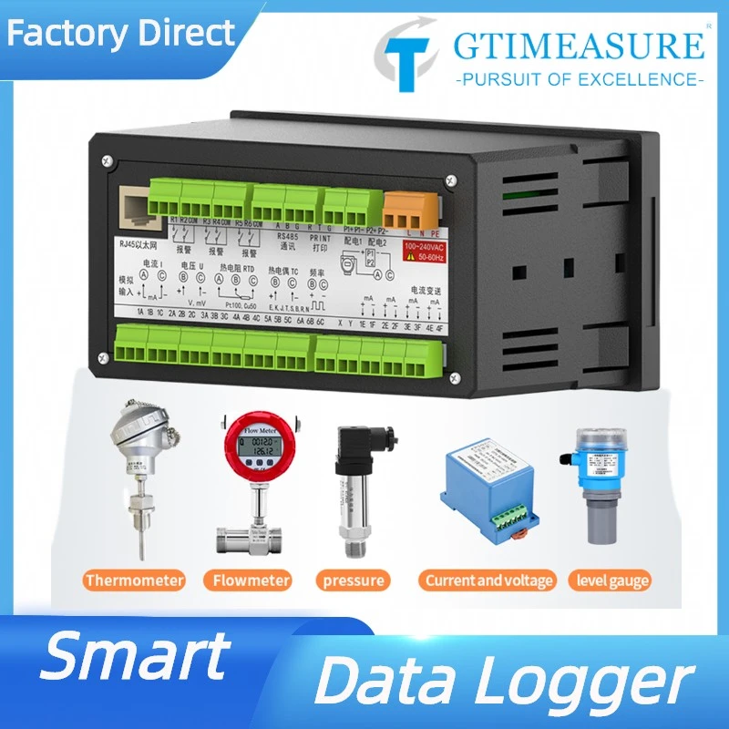 Intelligent Data Logger 6 Channels Temperature Pressure Humidity Current Voltage Trend Chart ...